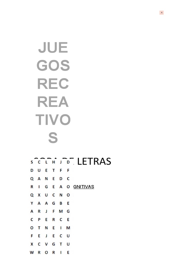 JUEGOS RECREATIVOS (Estim. Cog.) | PDF