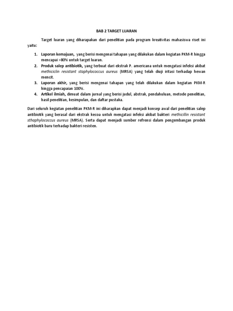 Bab 2 Target Luaran | PDF
