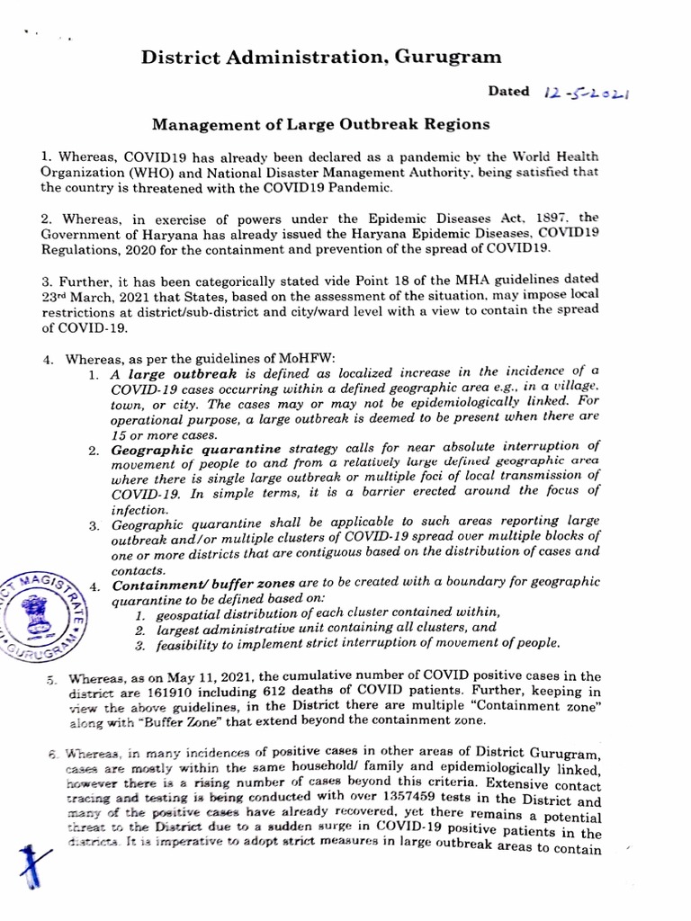 LOR Order Dated 12.05.2021 | PDF | Quarantine | Pandemic