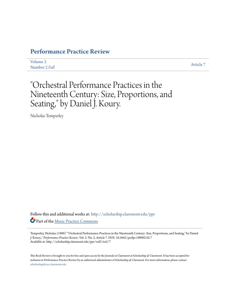 "Orchestral Performance Practices in The Nineteenth Century: Size ...