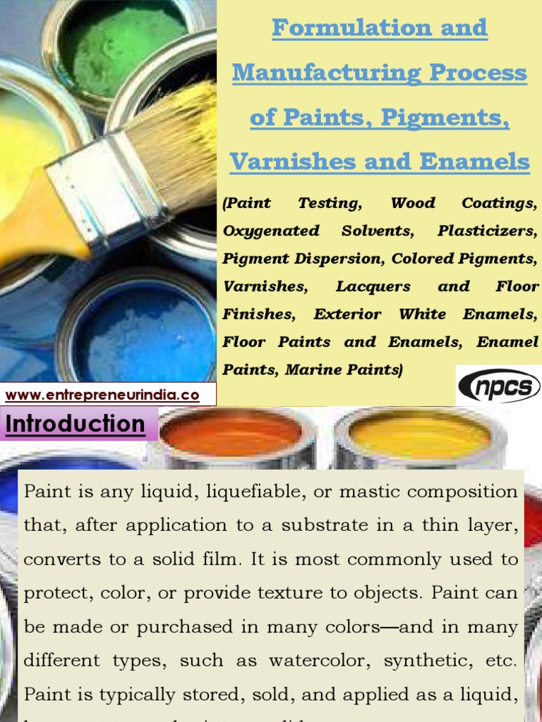 Paints Pigments Varnishes Enamels Technology Handbook | PDF | Varnish ...