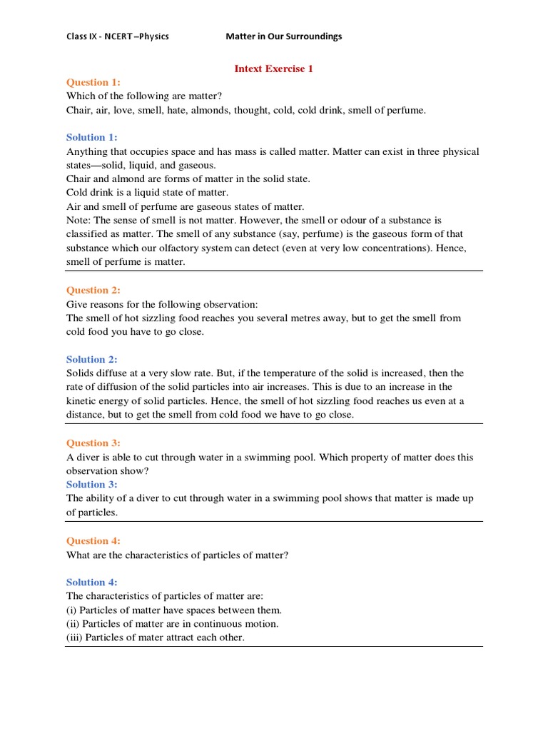 Chapter 1 - Matter in Our Surroundings | PDF | Gases | Evaporation