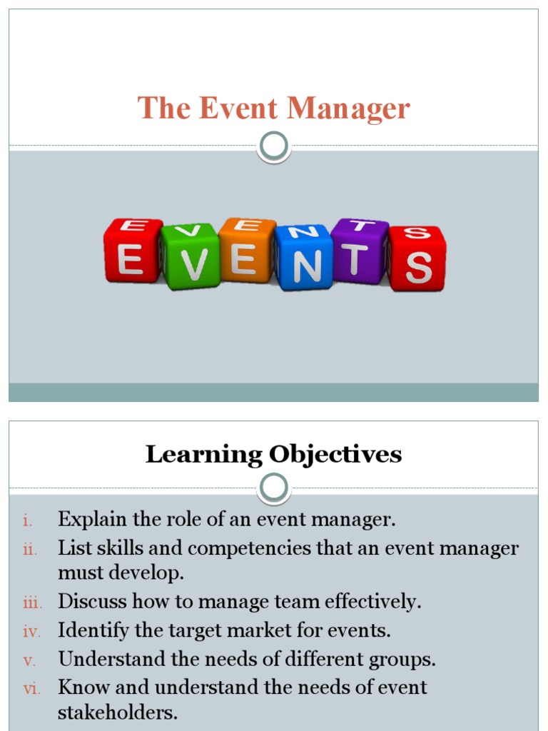 The Event Manager | PDF | Stakeholder (Corporate) | Critical Thinking
