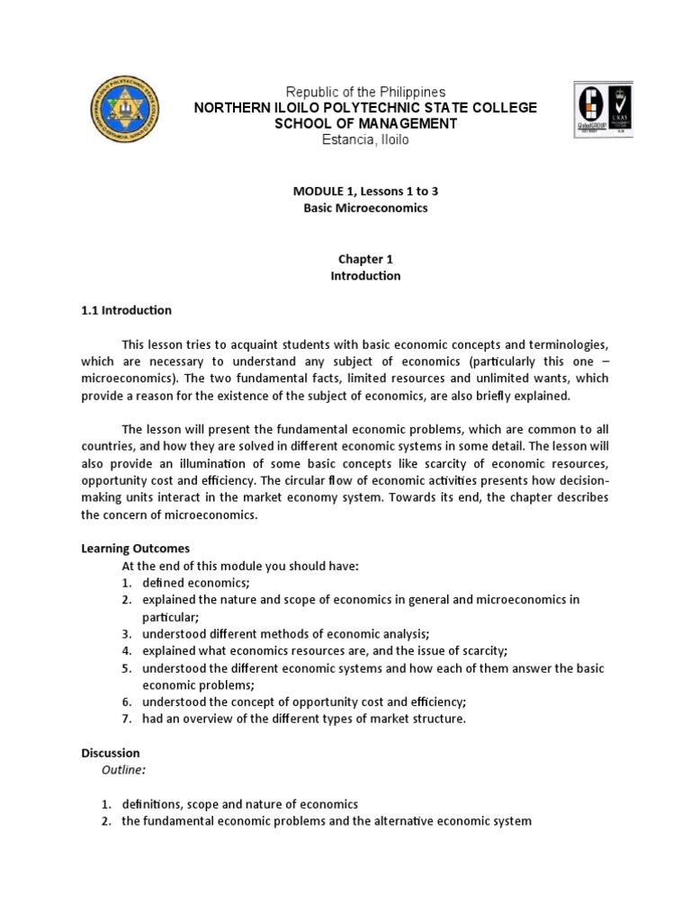 Module in Basic Microeconomics | PDF | Economics | Factors Of Production