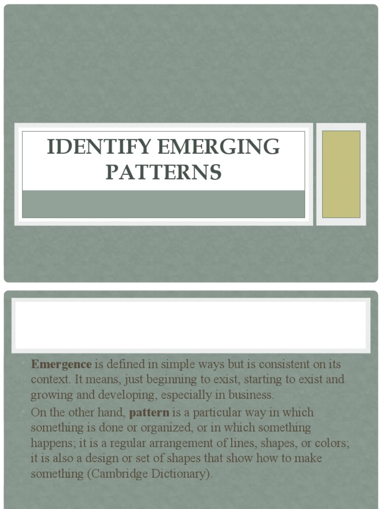 Identify Emerging Patterns | PDF