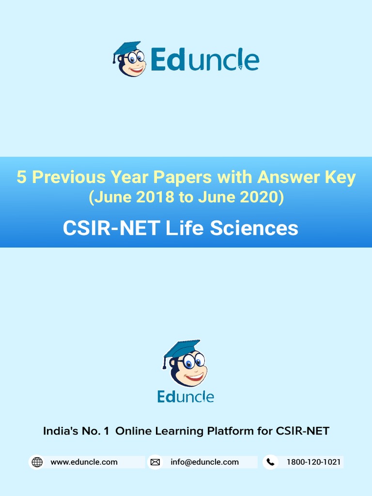 Previous Years Papers CSIR NET Life Sciences Eduncle | PDF | Rna | Operon