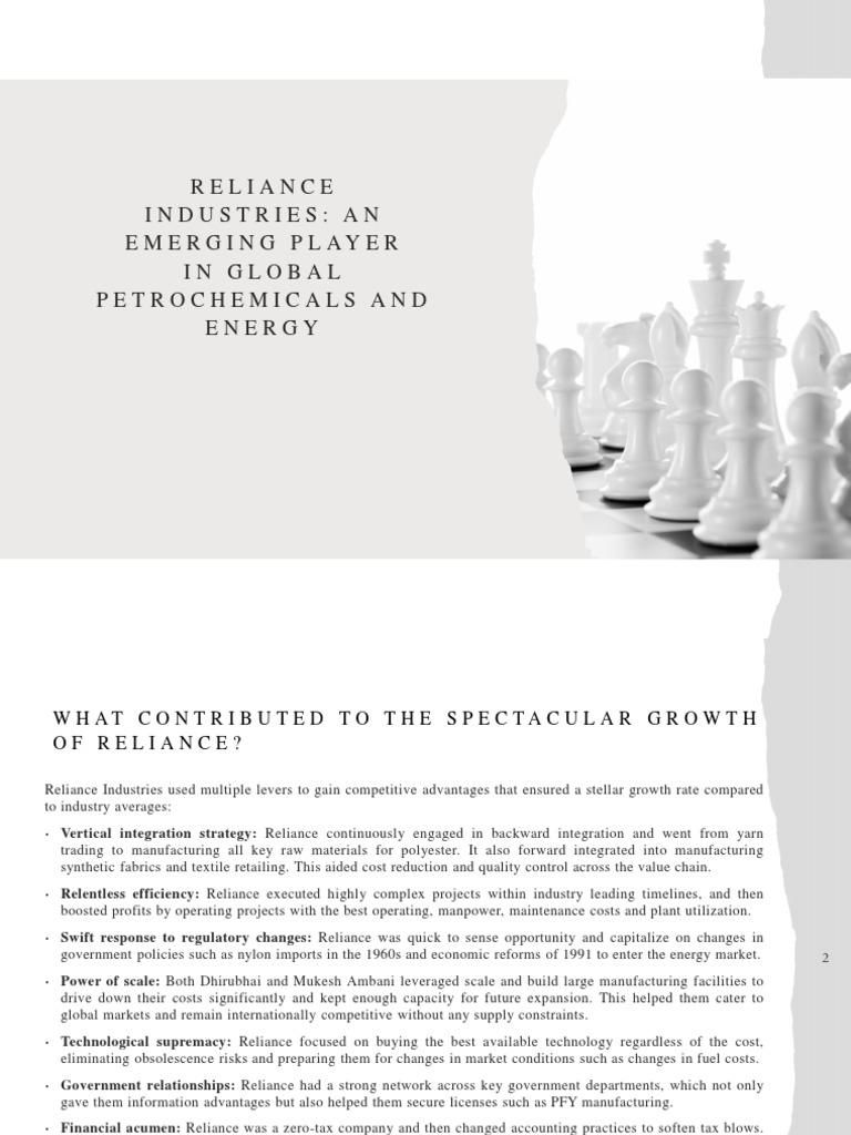 Reliance Industries - Analysis of Competitive Advantage | PDF ...