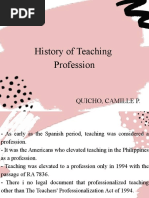 The Historical Development of Teaching As A Profession in The ...