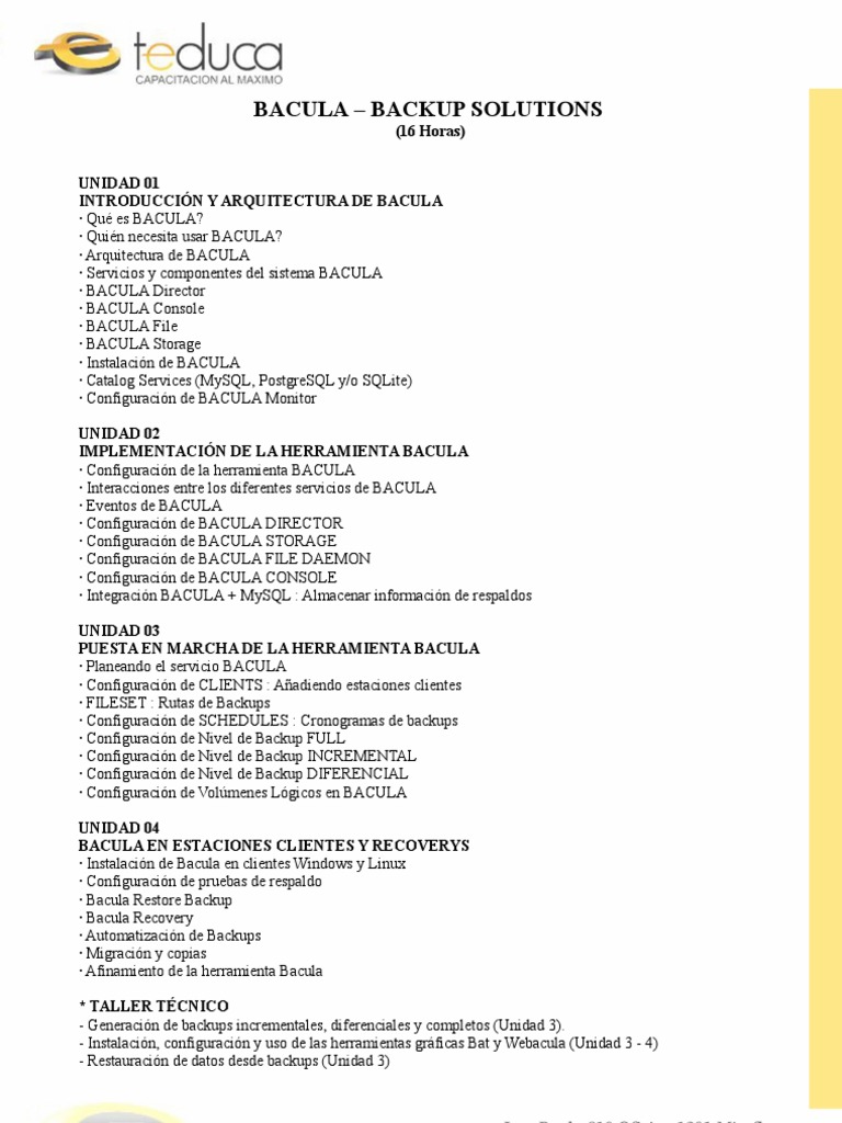 Curso Completo de Bacula Backup | PDF