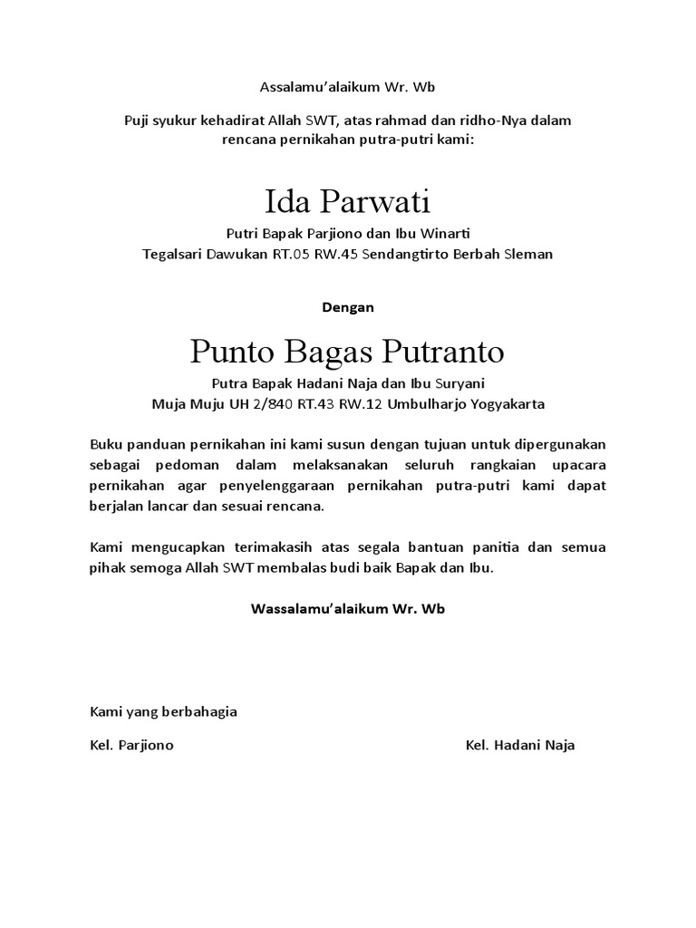 Buku Wedding Ida & Bagas | PDF