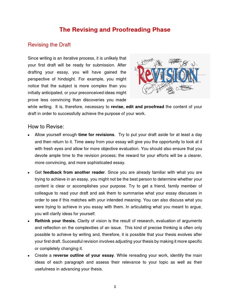 Editing, Revising, Proofreading (Version 2) | PDF | Essays | Corporate ...