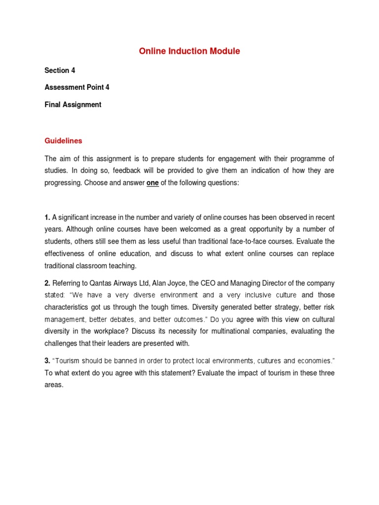 Induction Assignment Guidelines | PDF | Educational Technology | Paragraph