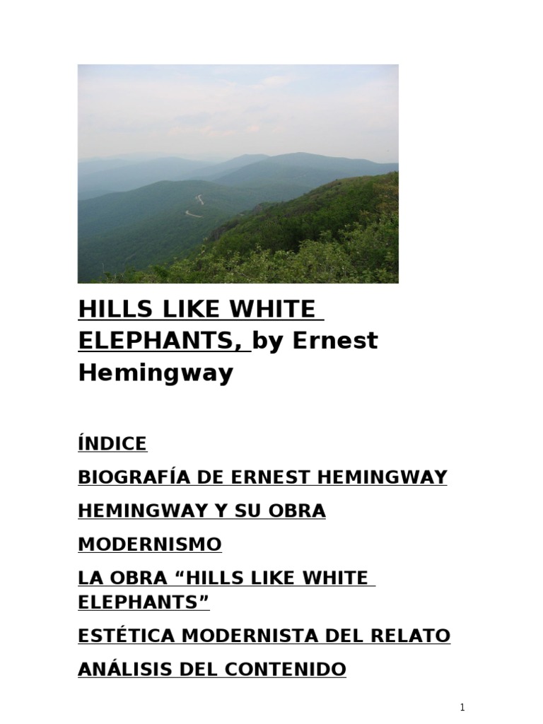Análisis de "Hills Like White Elephants" | PDF | Modernismo literario ...
