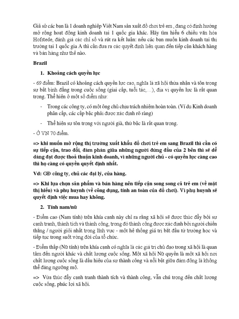 Hofstede Brazil | PDF