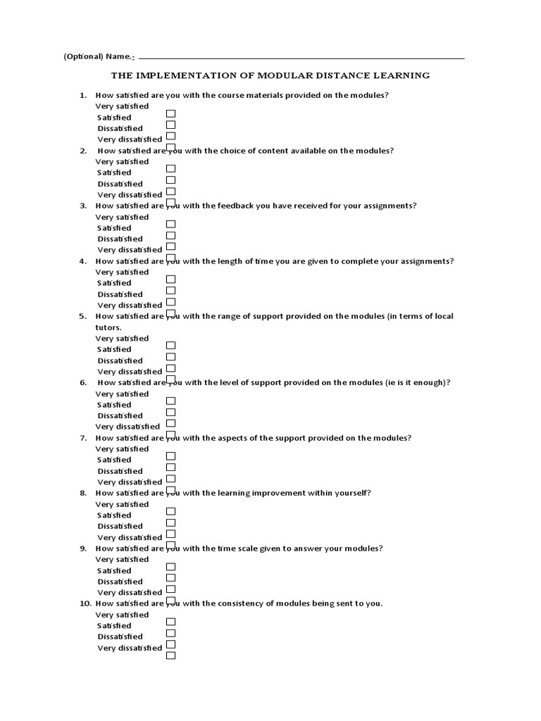 The Implementation of Modular Distance Learning | PDF