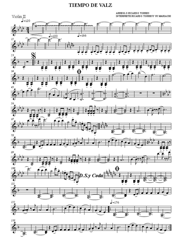 Tiempo de Valz - Violin II | PDF