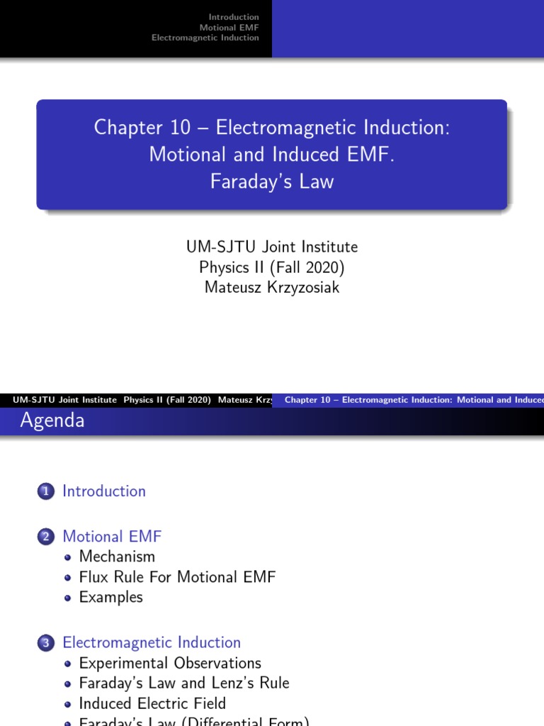 s-20ph10 - Electromagnetic Induction Motional and Induced Emf Faraday's ...