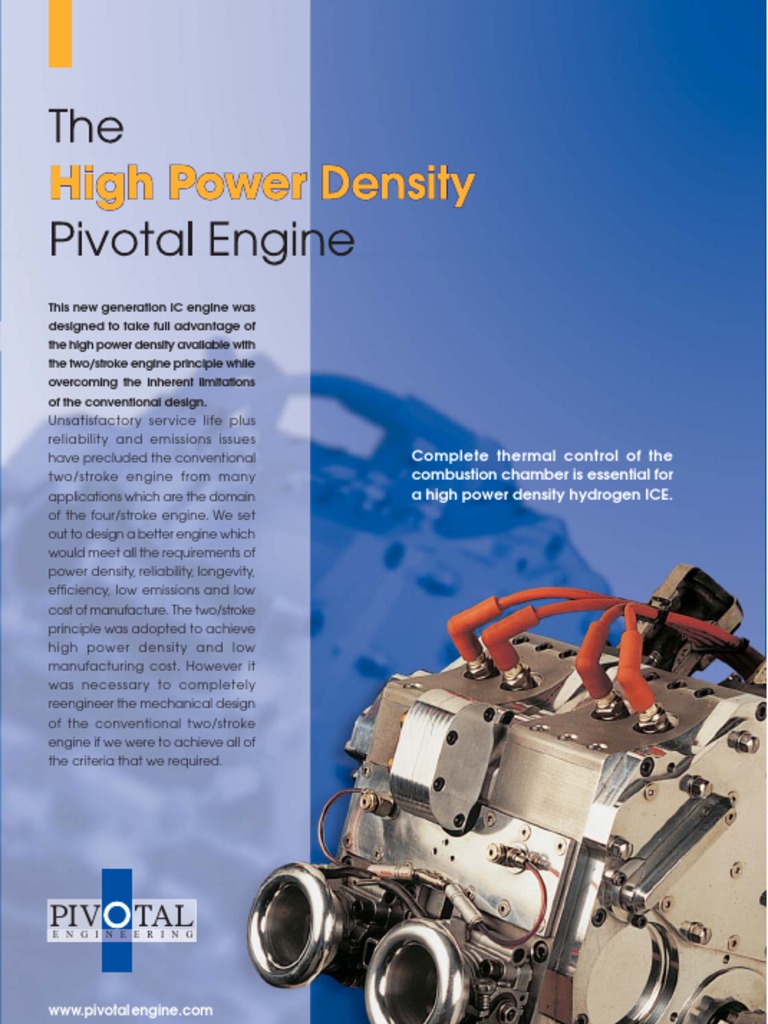 Pivotal Brochure Highlights Compact Opposed Chamber Engine Design | PDF ...