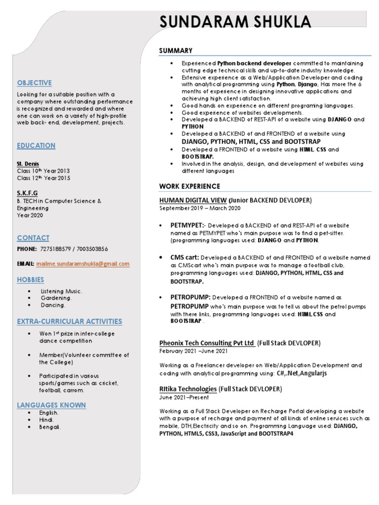 Sundaram Shukla Django Python Html Css And Bootstrap Pdf Html5 Programmer