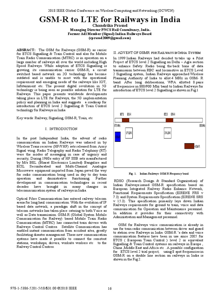 GSM-R To LTE For Railways in India | PDF | Lte (Telecommunication ...