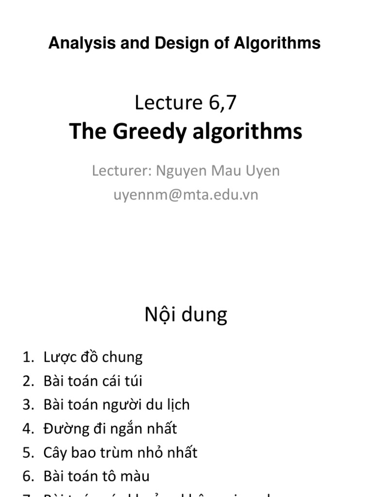 Lecture 06 - Greedy Method - Part 1 | PDF