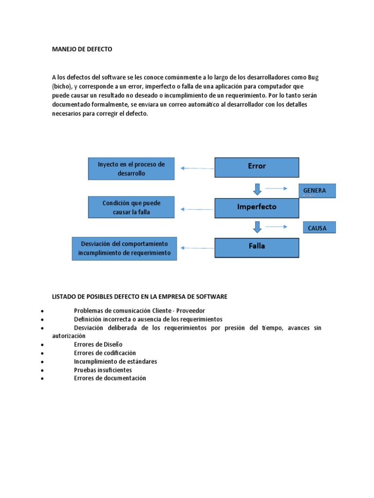 Manejo de Defecto | PDF