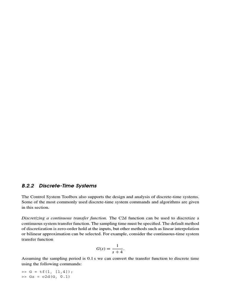 MATLAB Discrete-Time Systems Guide | PDF | Control Theory | Applied Mathematics