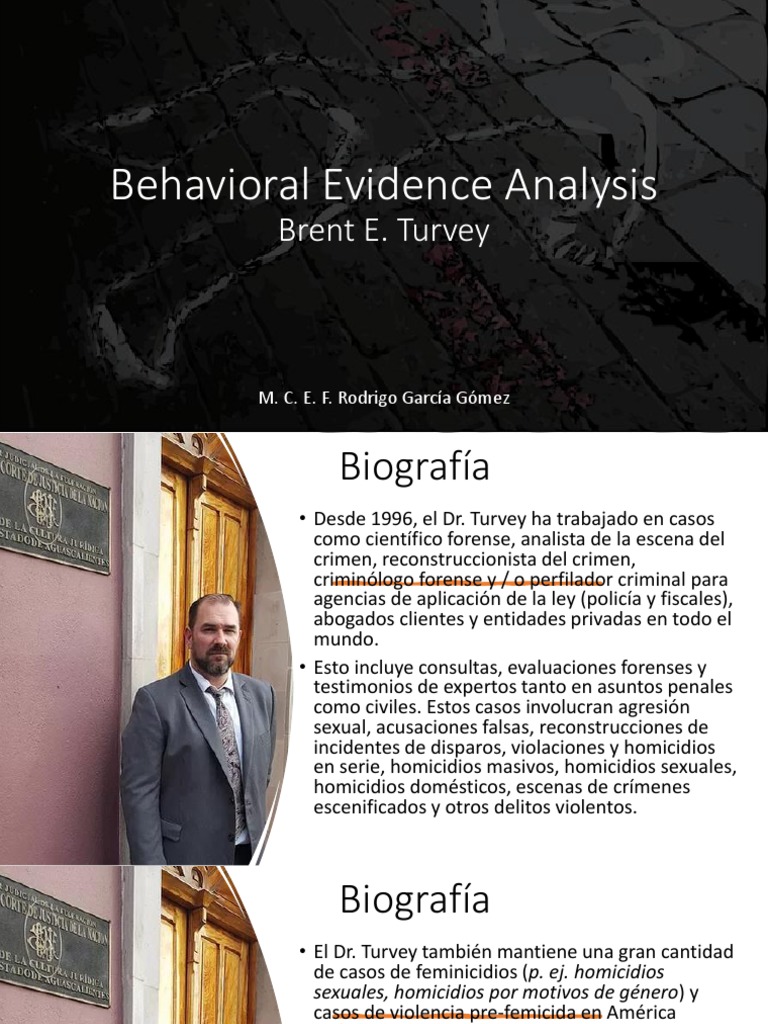 Behavioral Evidence Analysis: Brent E. Turvey | PDF | Victimologia ...