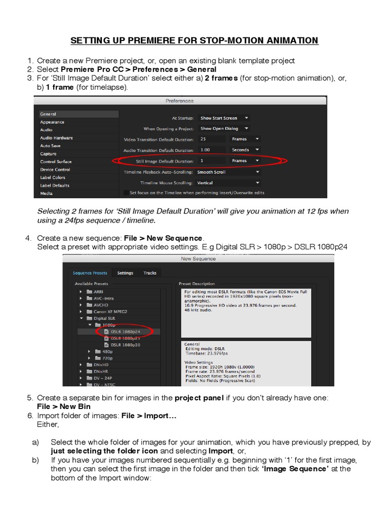 Setting Up Premiere For Stop-Motion Animation | PDF | Computer File | System Software