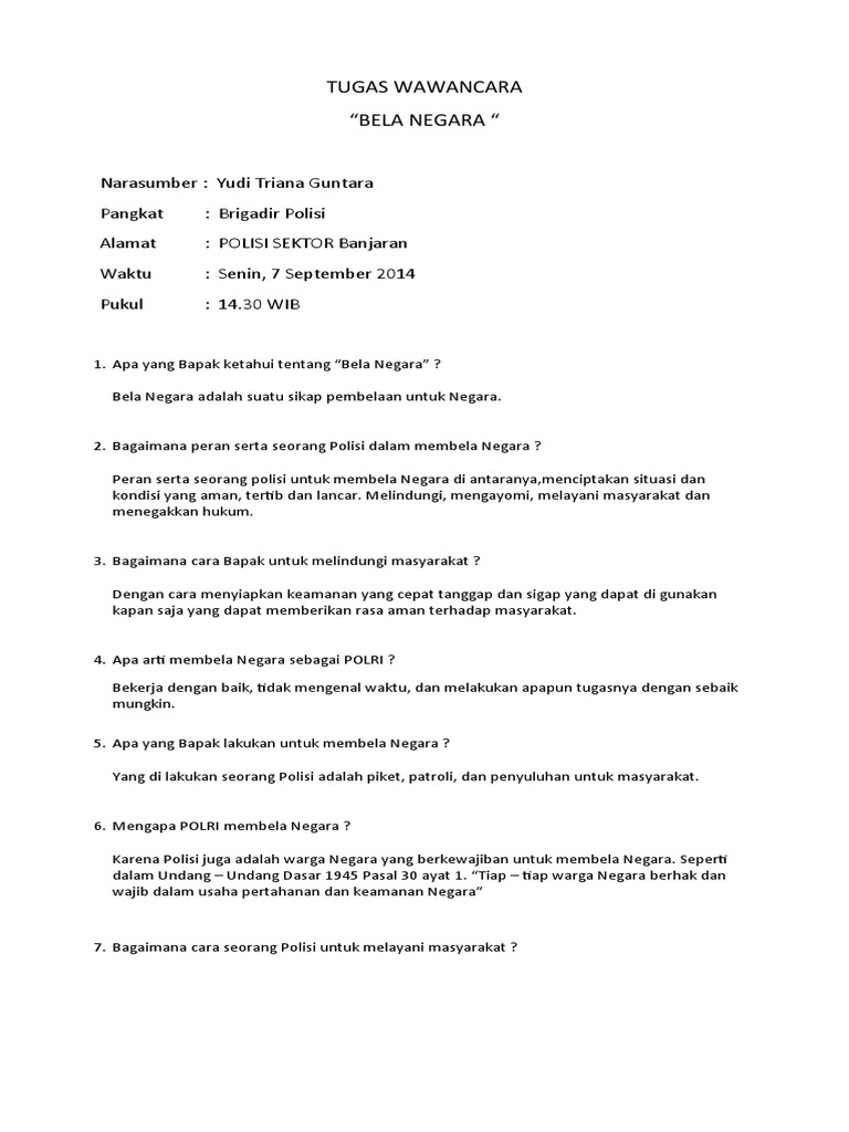 Tugas Wawancara | PDF