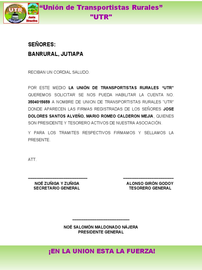 Carta Banco Banrural | PDF