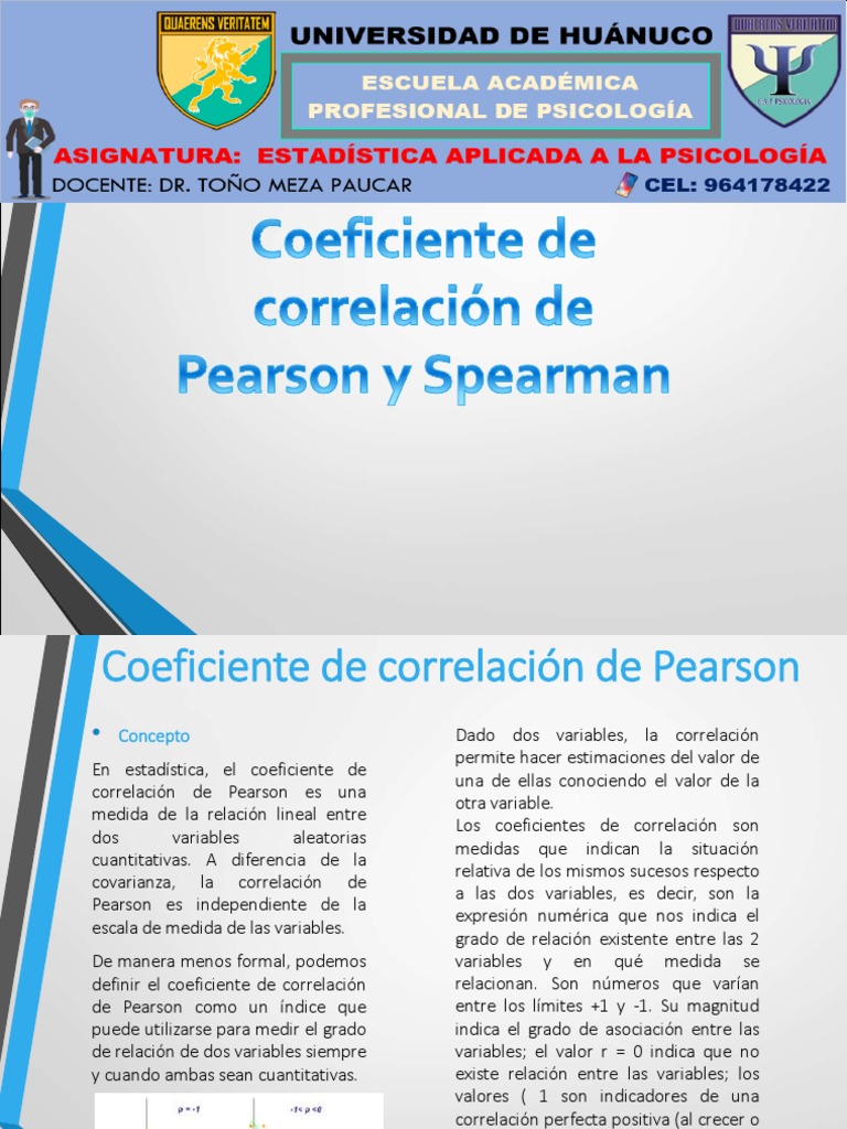 Coeficiente de Correlación de Pearson y Sperman | PDF | Correlación y dependencia | Coeficiente ...