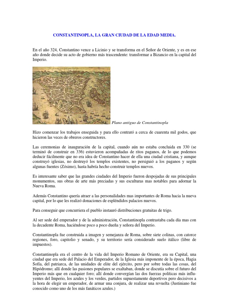 Constantinopla, La Gran Ciudad de La Edad Media - Artículo Con Fotos Y ...
