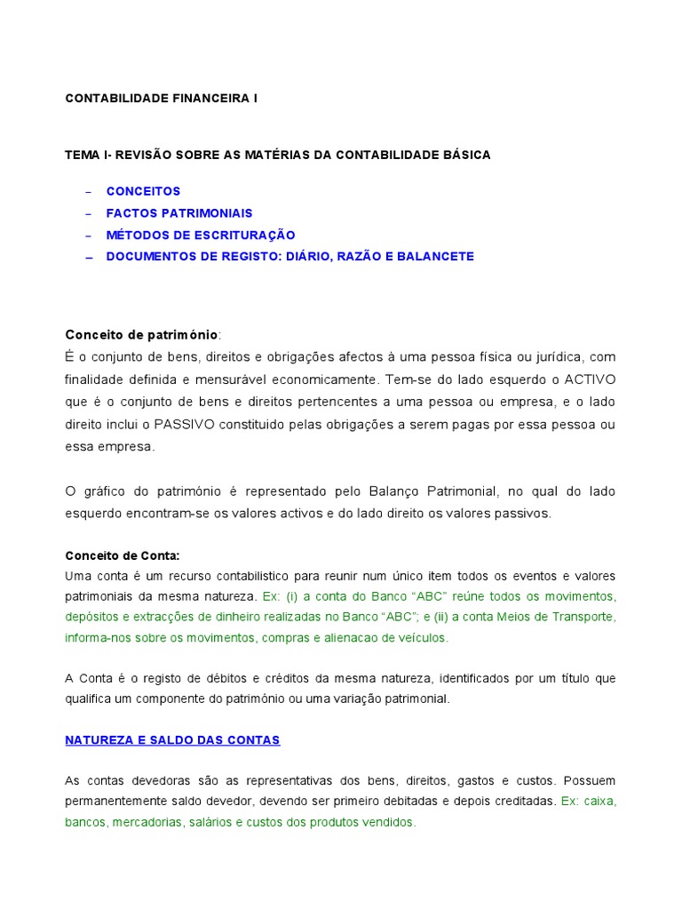 Aula 1 - Revisao de Conteudos de Contabilidade Basica | PDF ...