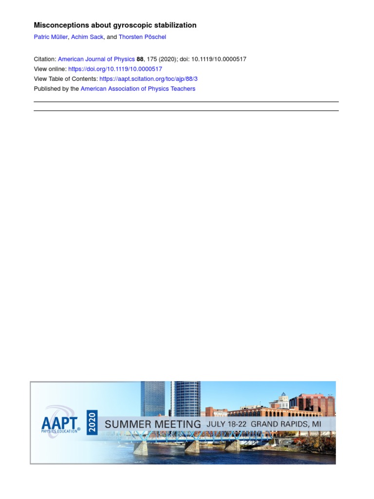 Gyroscopic Stabilization Myths | PDF | Angular Momentum | Gyroscope