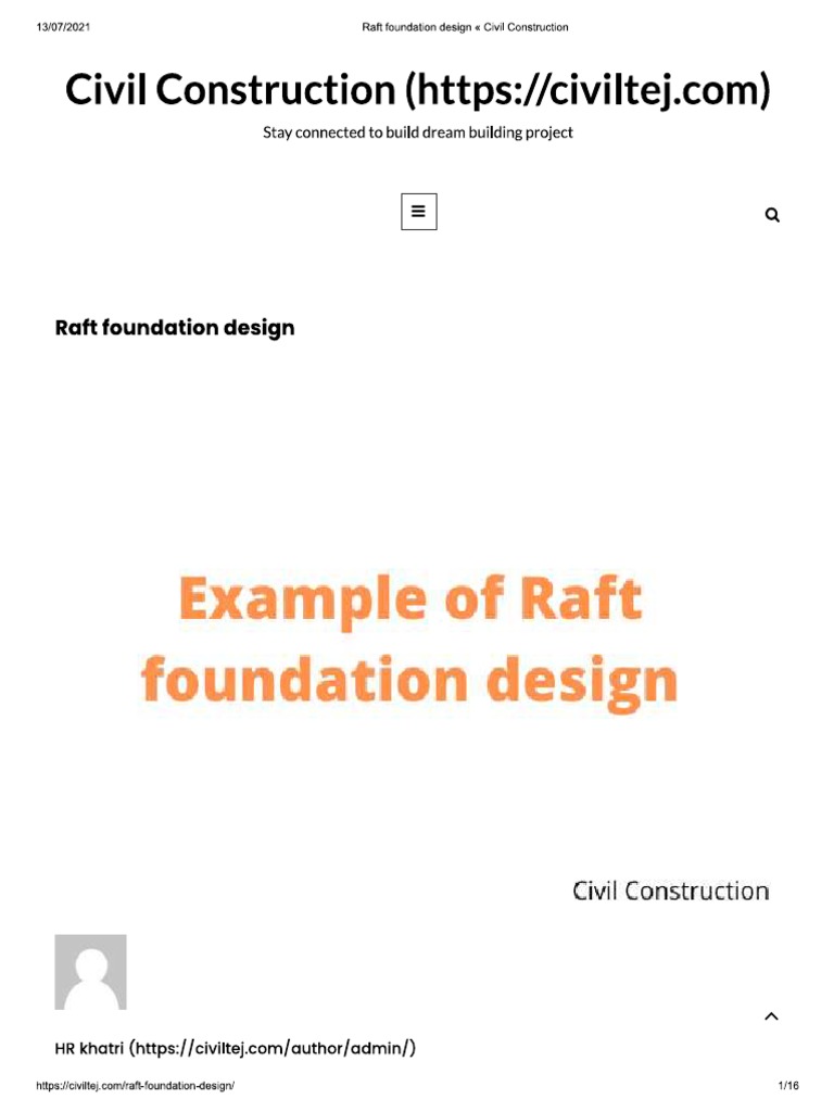 Raft Foundation Design | PDF