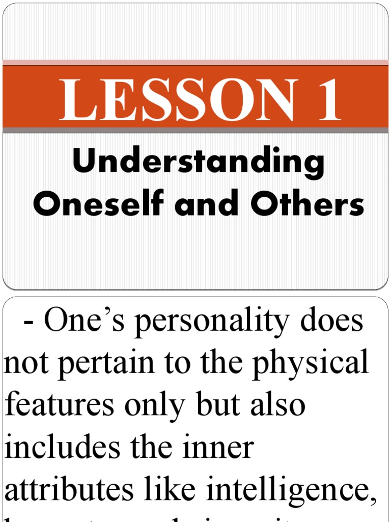Understanding Oneself and Others | PDF | Career & Growth | Self-Improvement