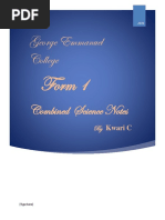 Form 2 Combined Science Notes | PDF | Digestion | Flowers