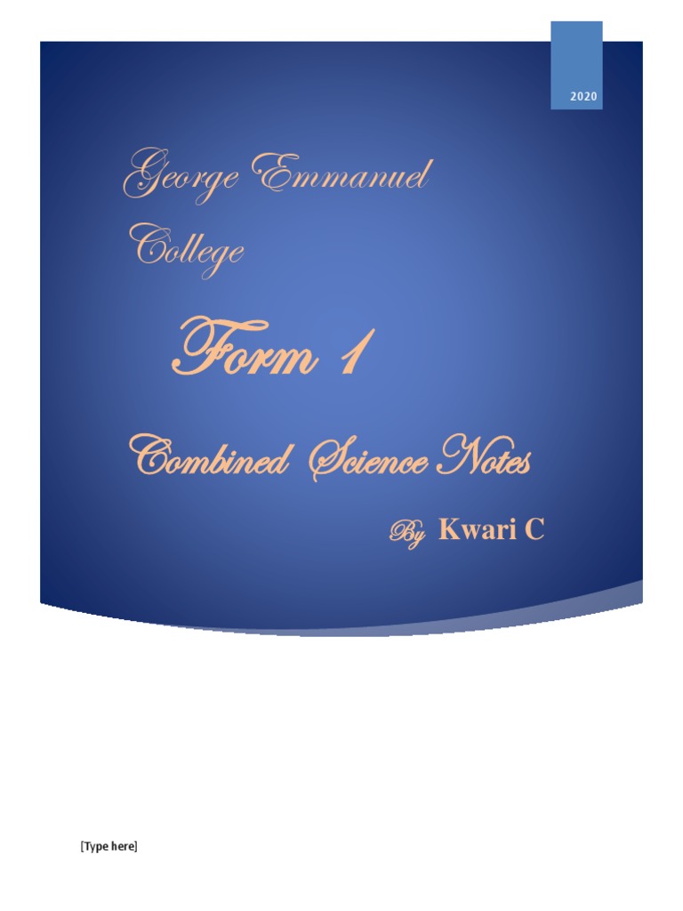 Form 1 Combined Science Notes (A) | PDF | Flowers | Pollination