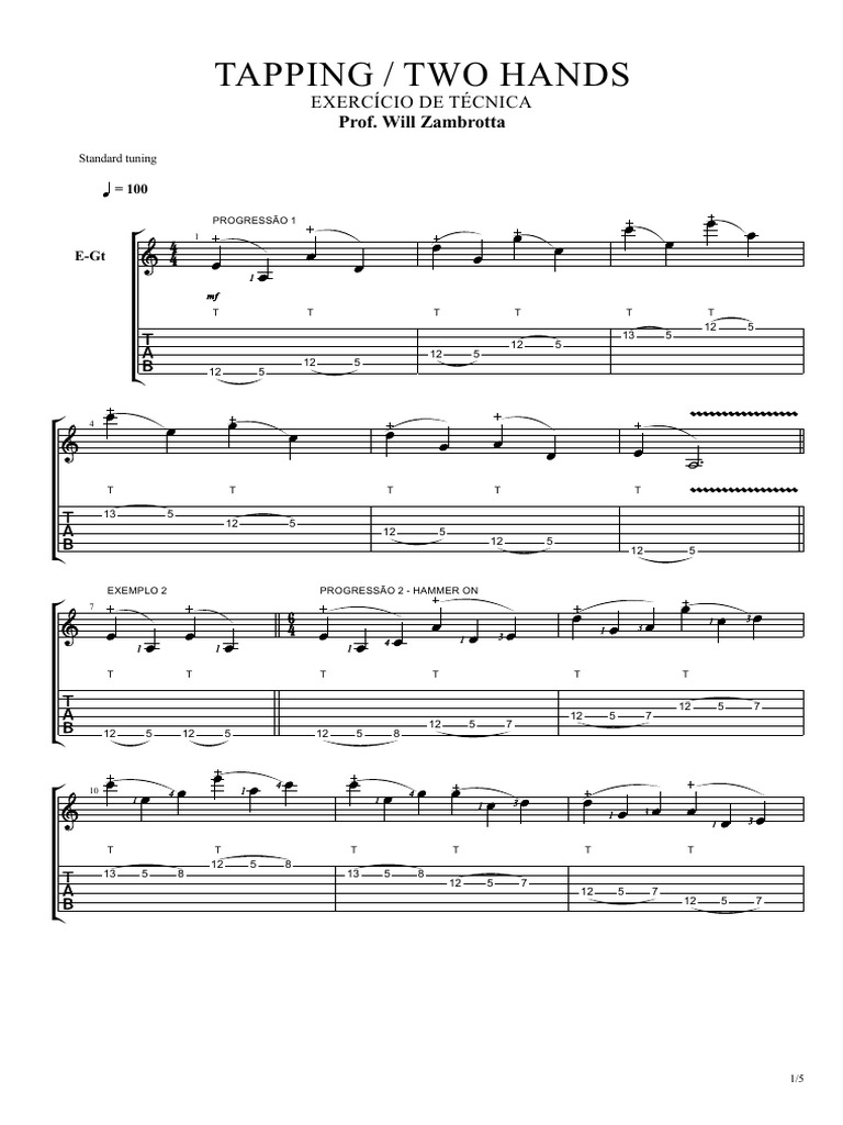 Two-Hand Tapping Guitar Exercises | PDF