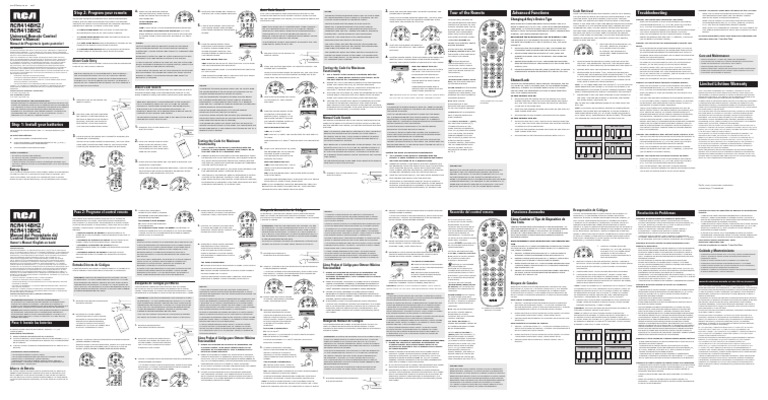 RCR414BHZ / RCR413BHZ: Universal Remote Control Owner's Manual | PDF ...