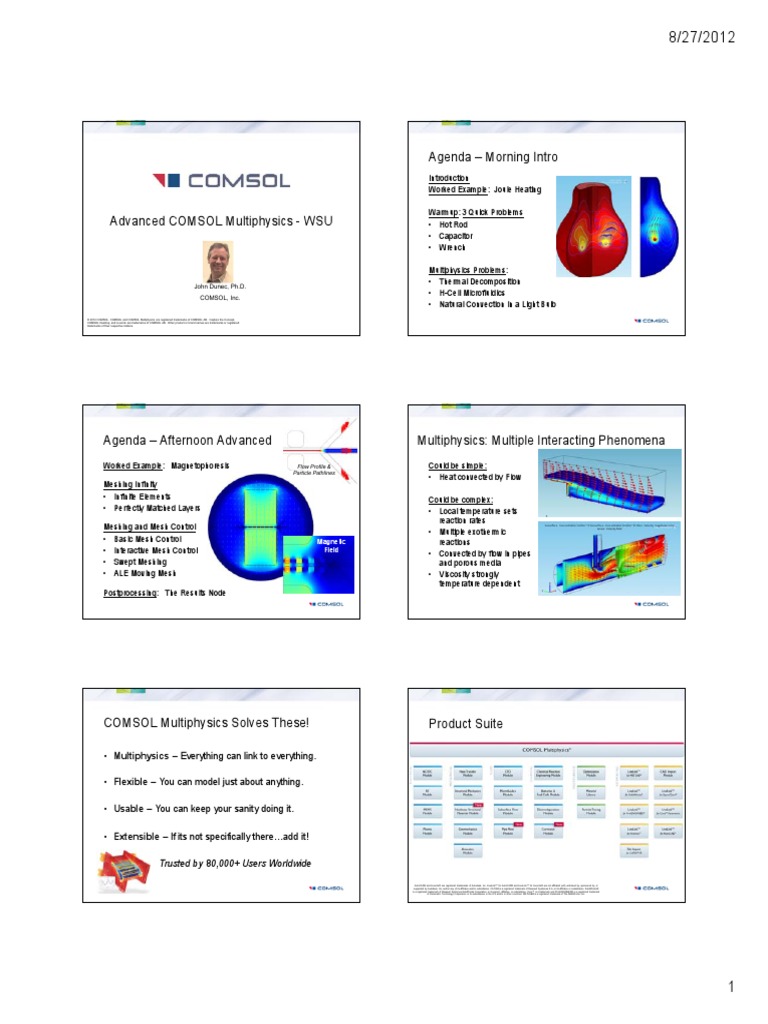 COMSOL Workshop PDF | PDF | Fluid Dynamics | Finite Element Method