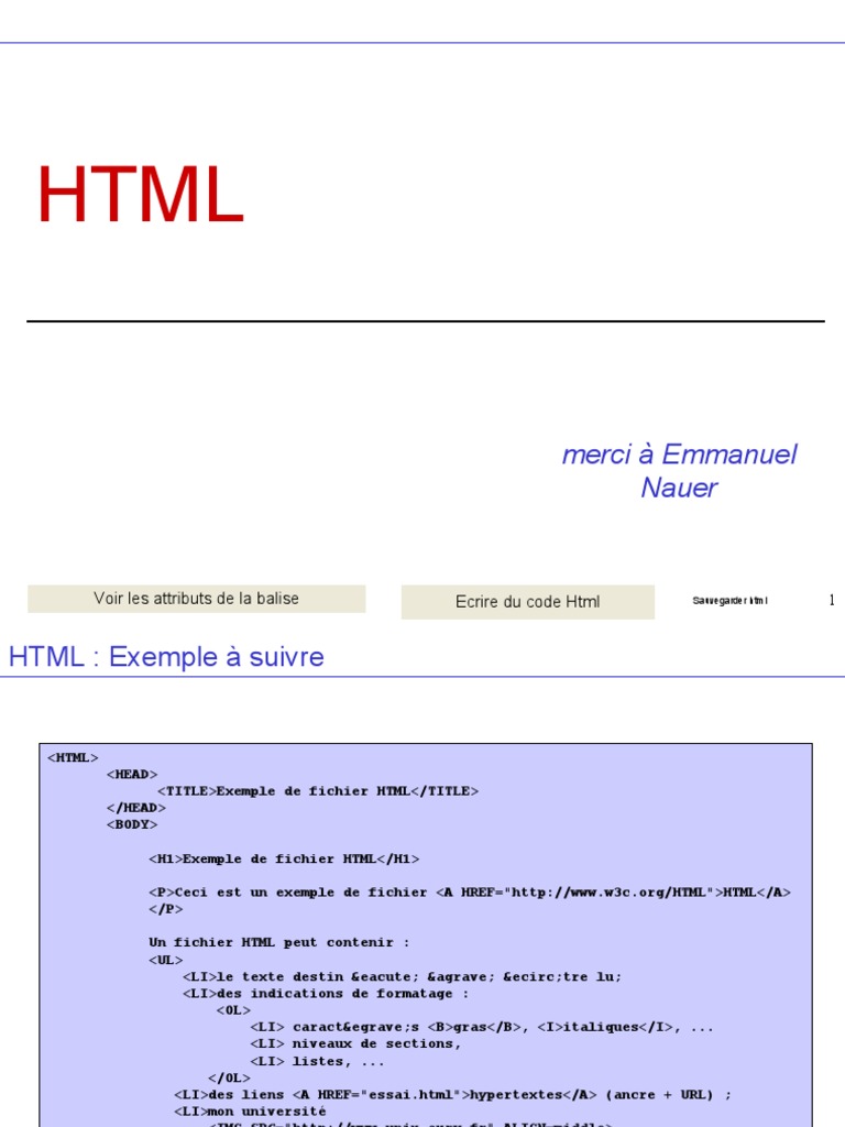 HTML | PDF | Html | Langage de balisage