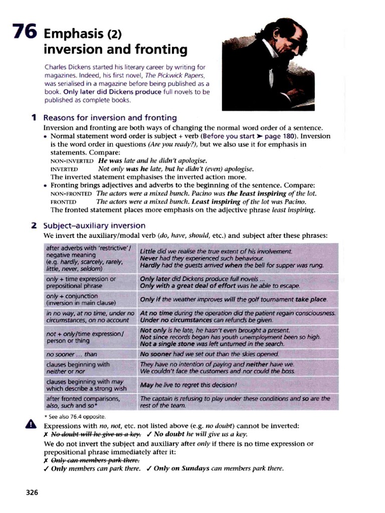 Inversion and Fronting From My Grammar Lab C1 C2 | PDF