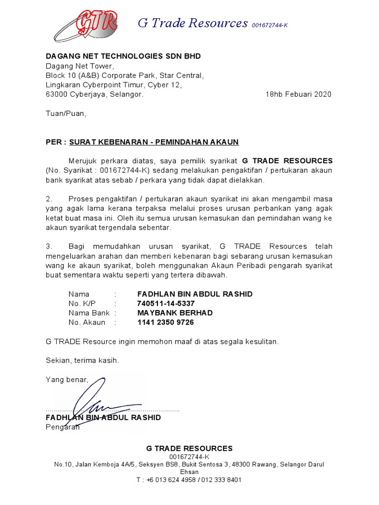 Authorisation Letter | PDF