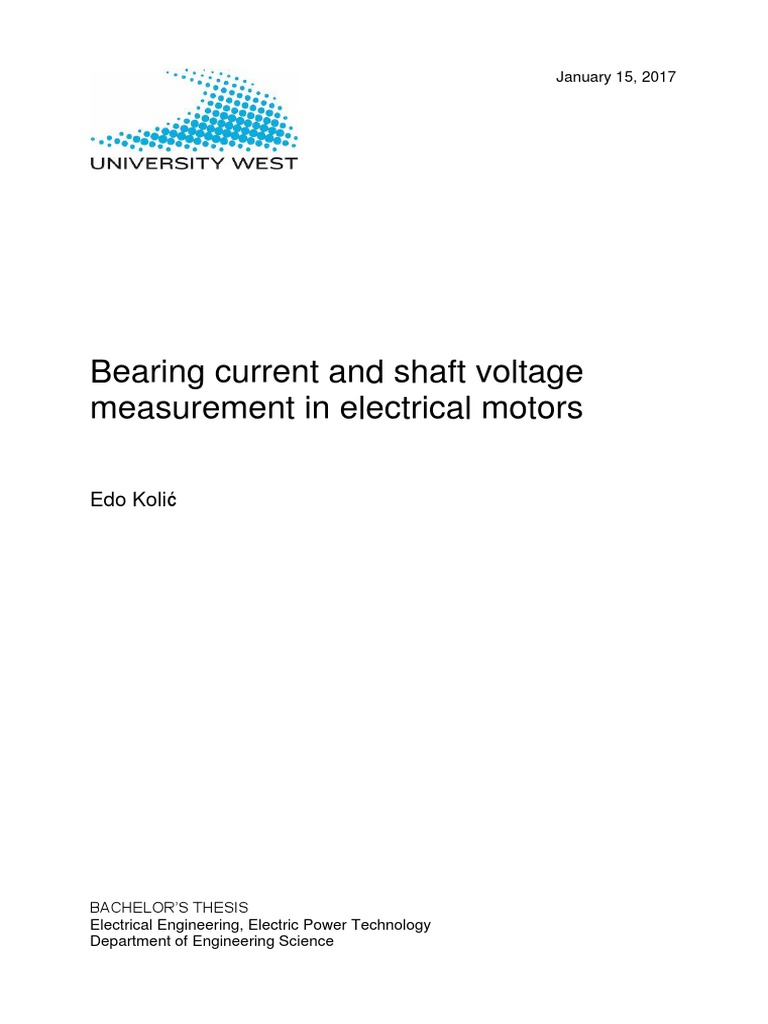Bearing Current and Shaft Voltage Measurement in Electrical Motors ...