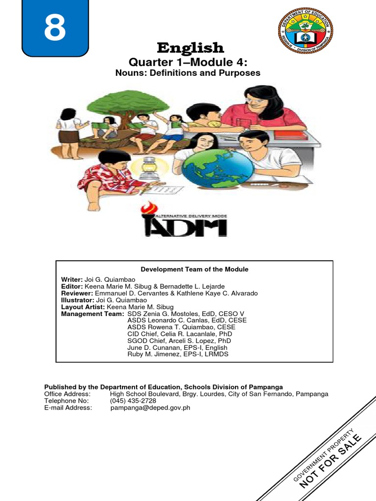 English: Quarter 1 - Module 4 | PDF | Verb | Part Of Speech