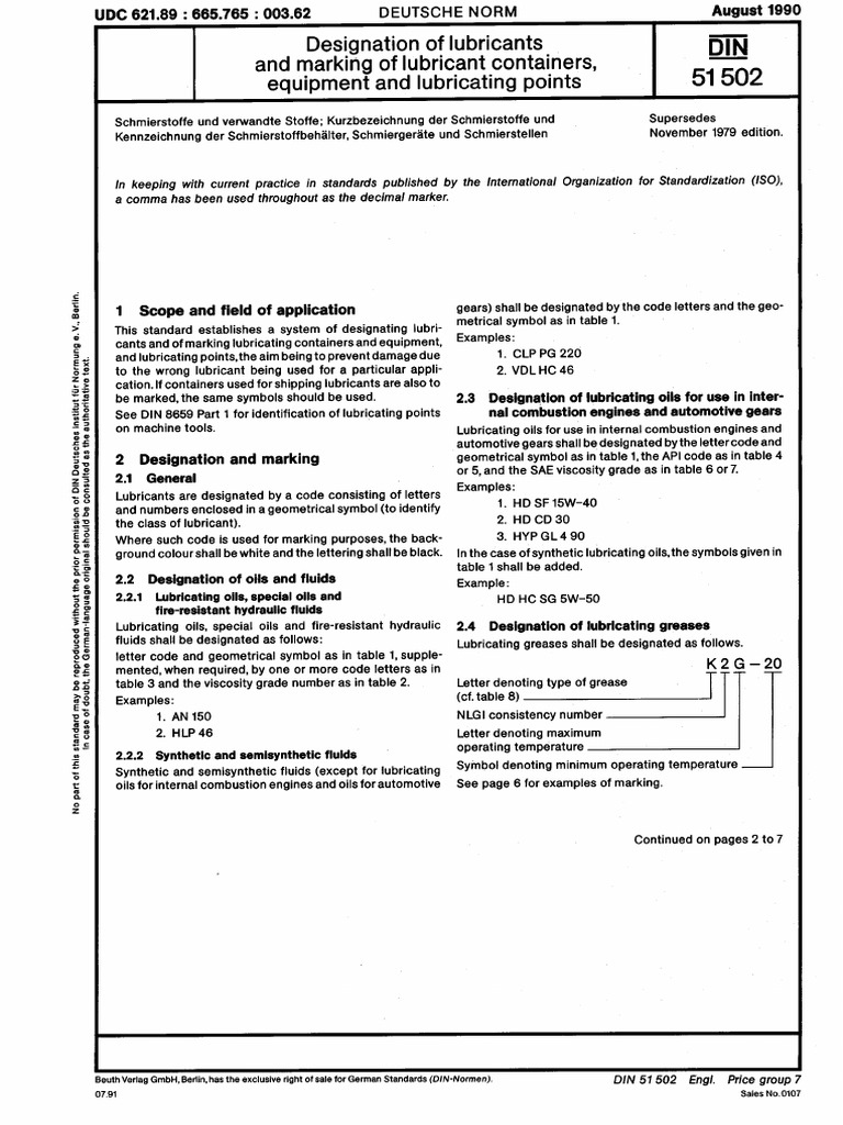 Din 51502 1990 en | PDF