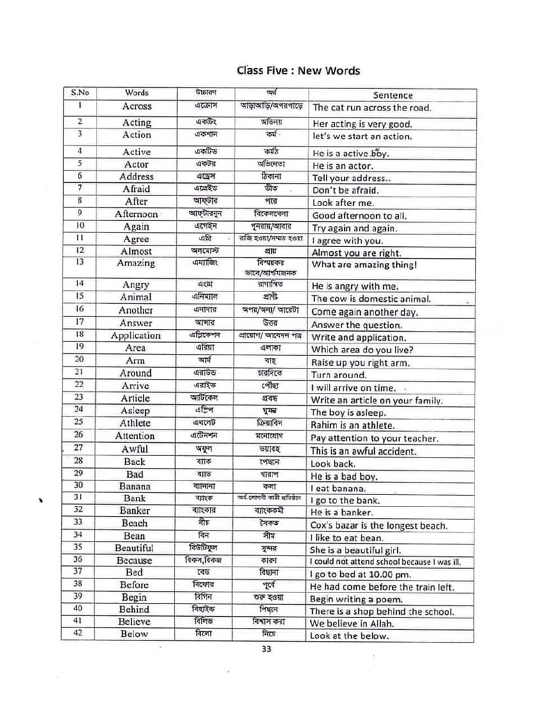 Primary Vocabulary | PDF