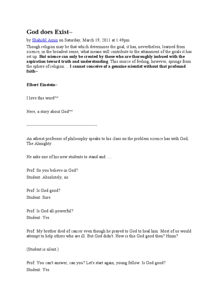 The Debate on God's Existence | PDF | God | Light